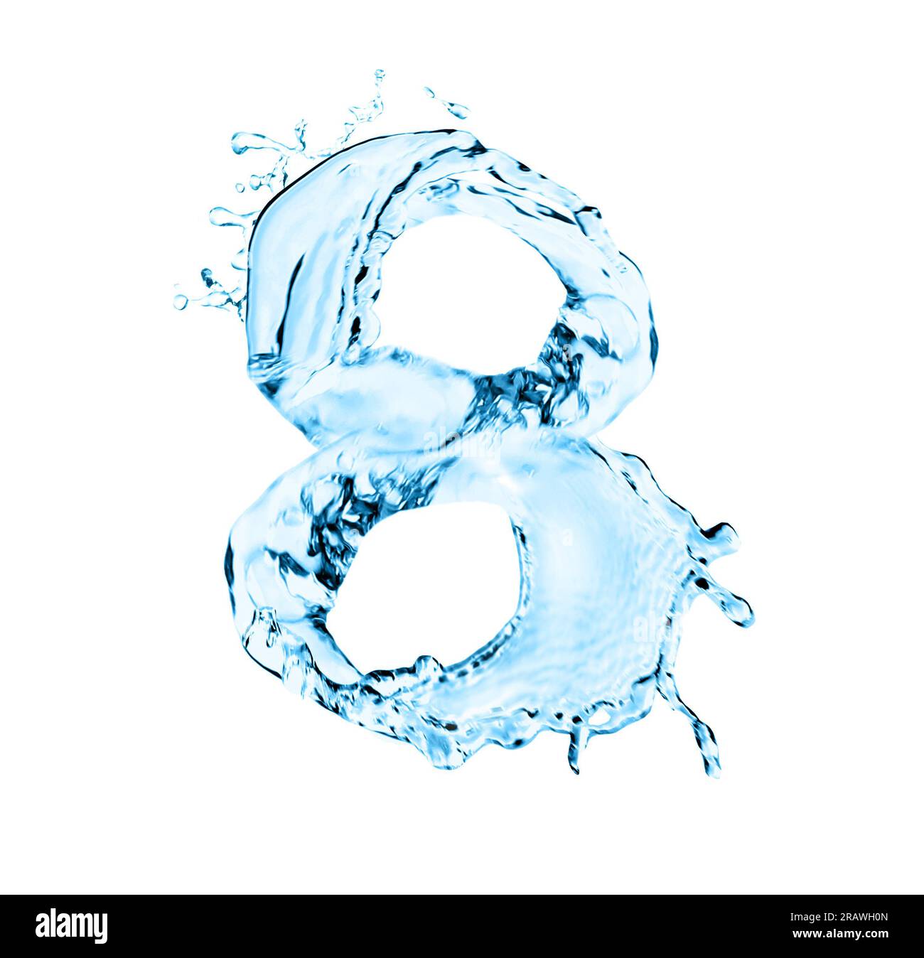 Number eight made of water on white background Stock Photo - Alamy
