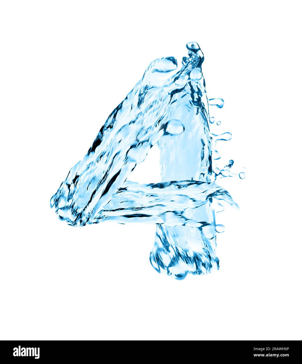 Number four made of water on white background Stock Photo - Alamy