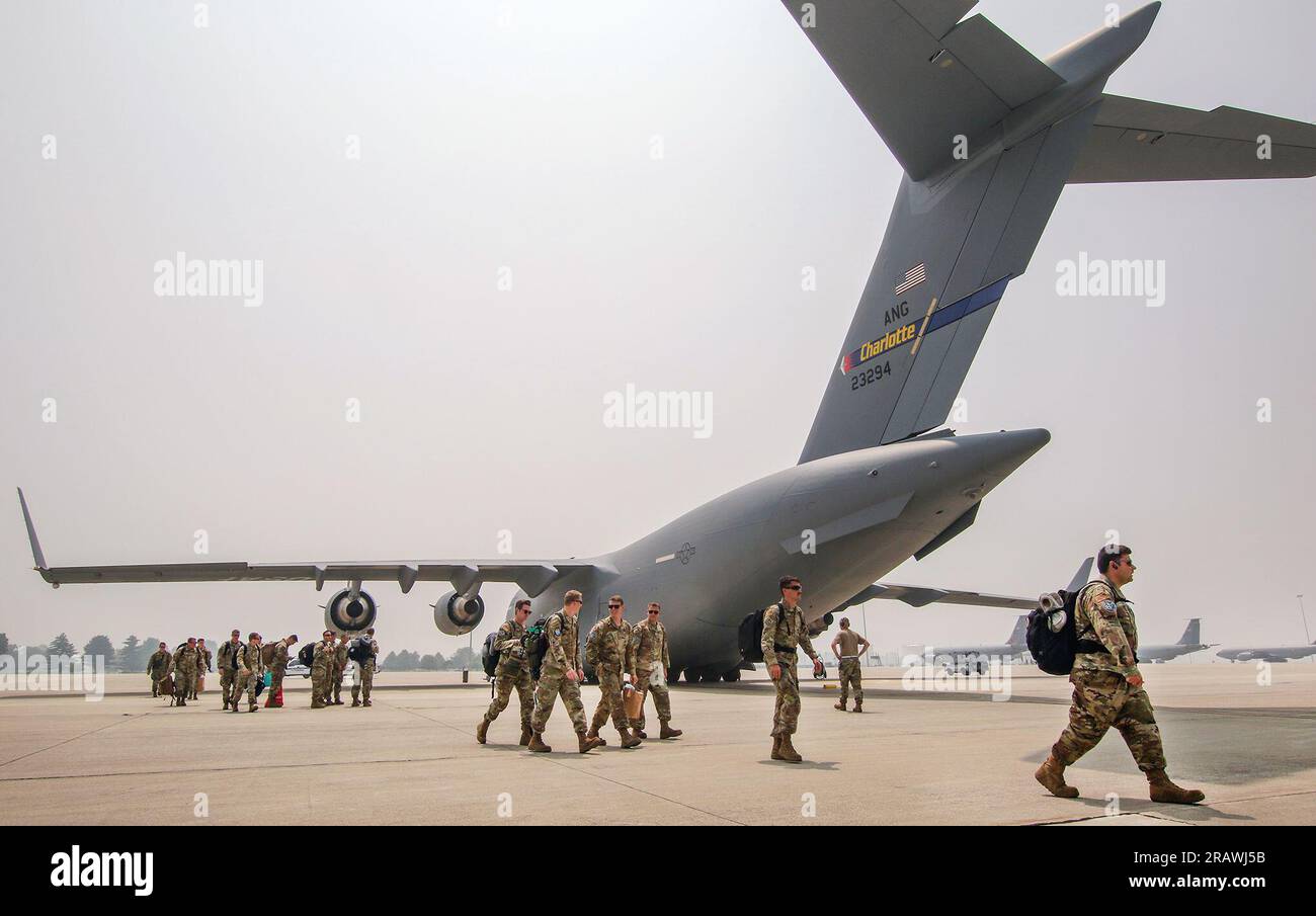 A group of airmen from the 127th Wing, Michigan Air National Guard at ...