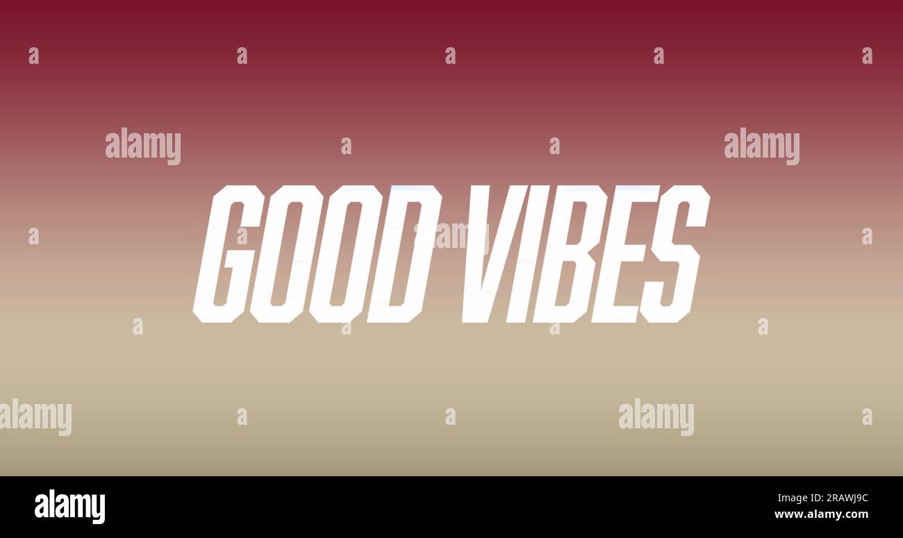 Image of good vibes text banner against pink gradient background ...