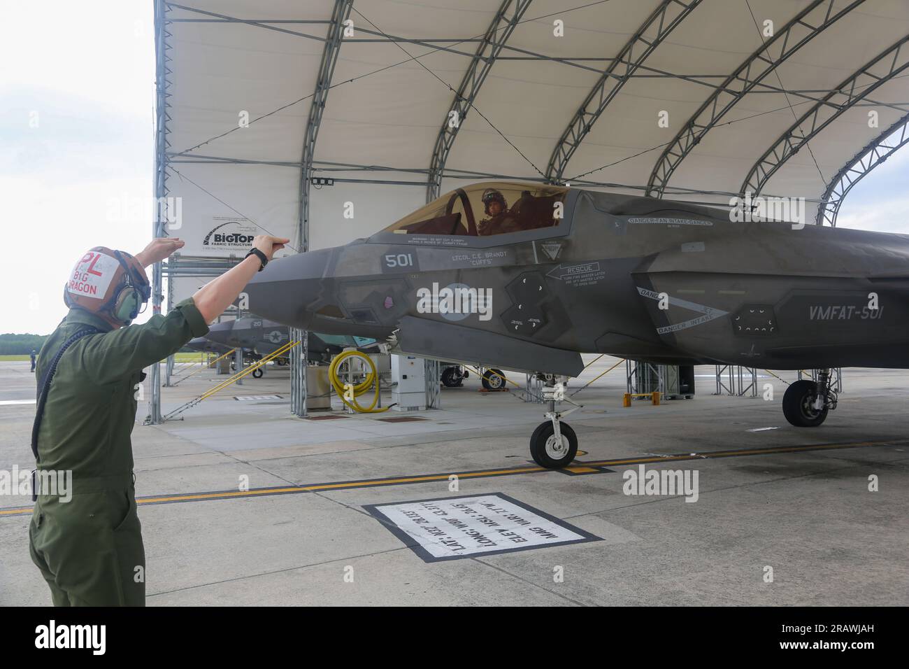 A U.S. Marine with Marine Fighter Attack Training Squadron (VMFAT) 501 ...