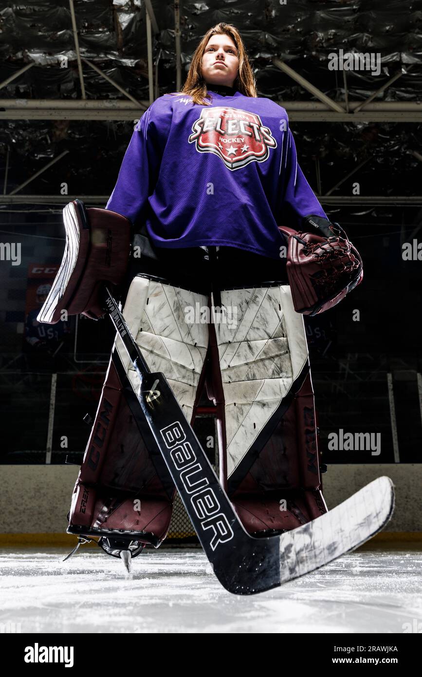 Portland Winterhawks goalie Morgan Stickney poses for a portrait ...