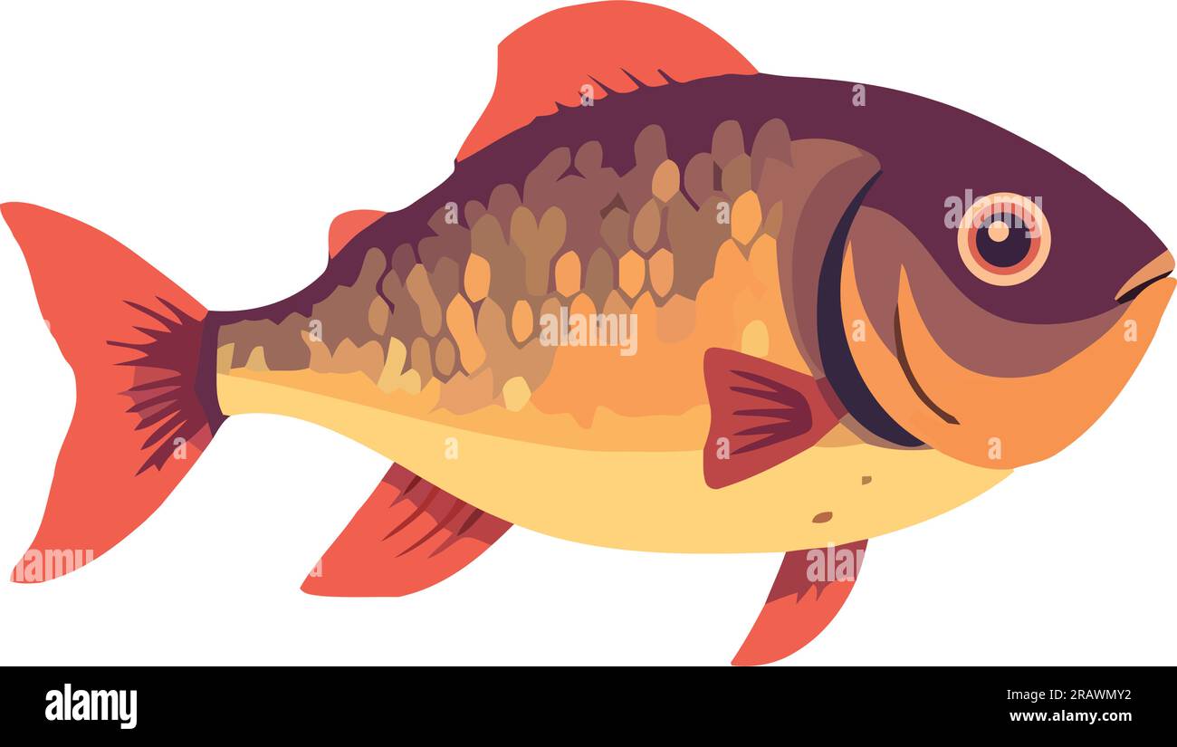 Cute cartoon fish swimming in tropical underwater Stock Vector Image ...