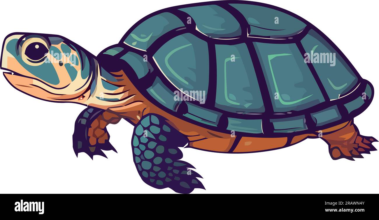 Cute turtle walking slowly icon Stock Vector Image & Art - Alamy