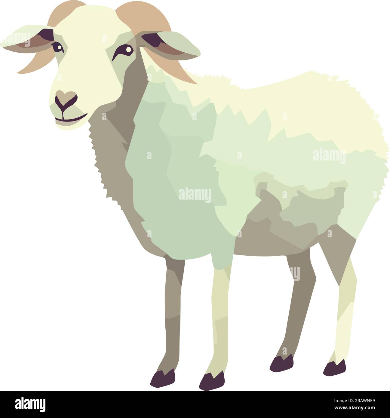 Cute cartoon goat farm animal icon Stock Vector Image & Art - Alamy