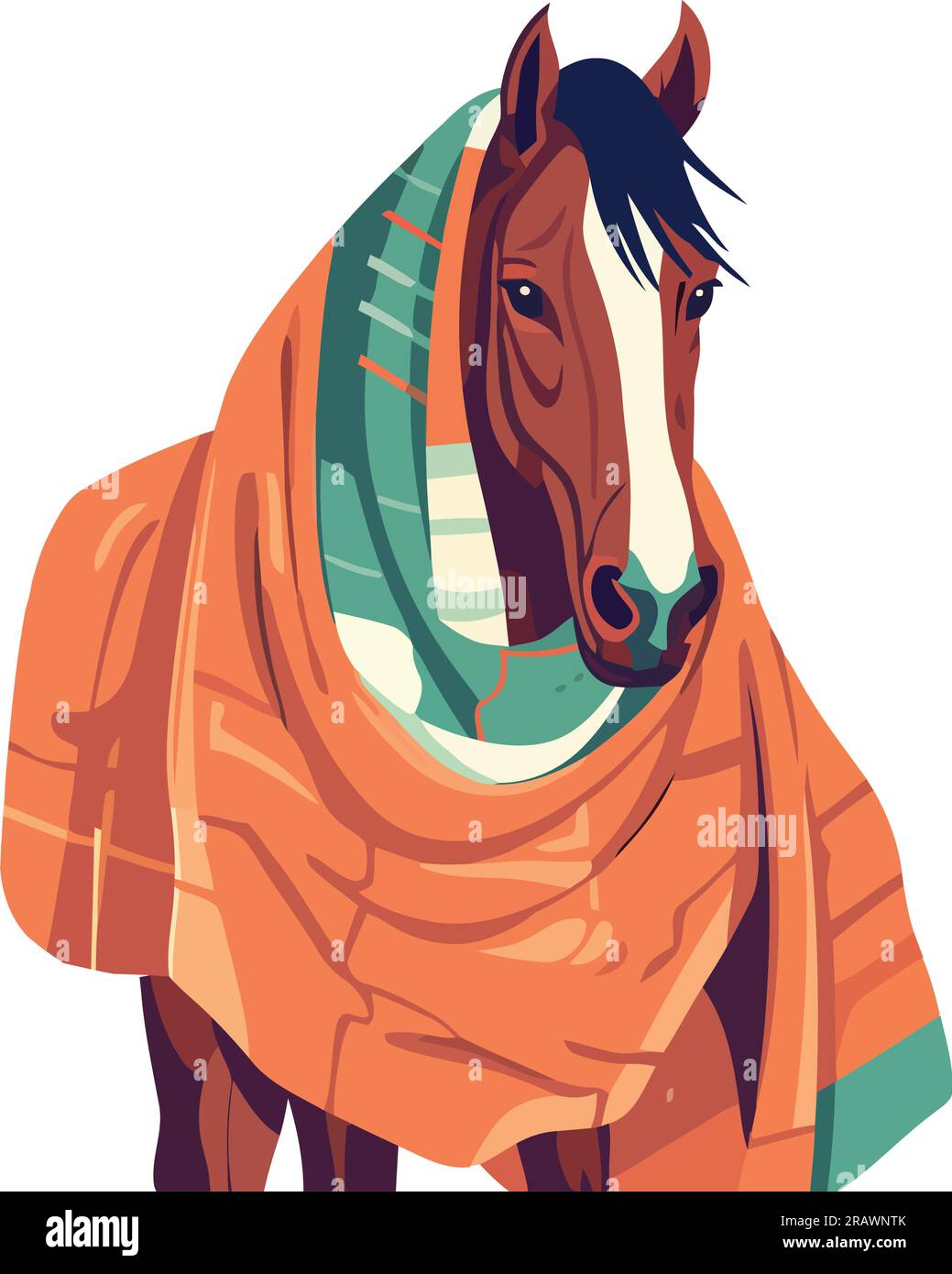 Cute cartoon stallion with a blanket Stock Vector Image & Art - Alamy