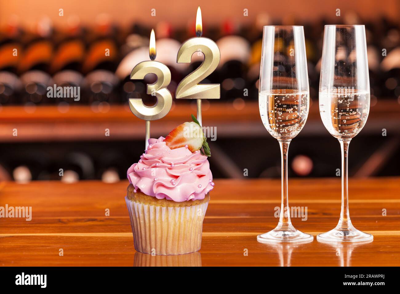 Cupcake With Number For Celebration Of Birthday Or Anniversary; Number ...