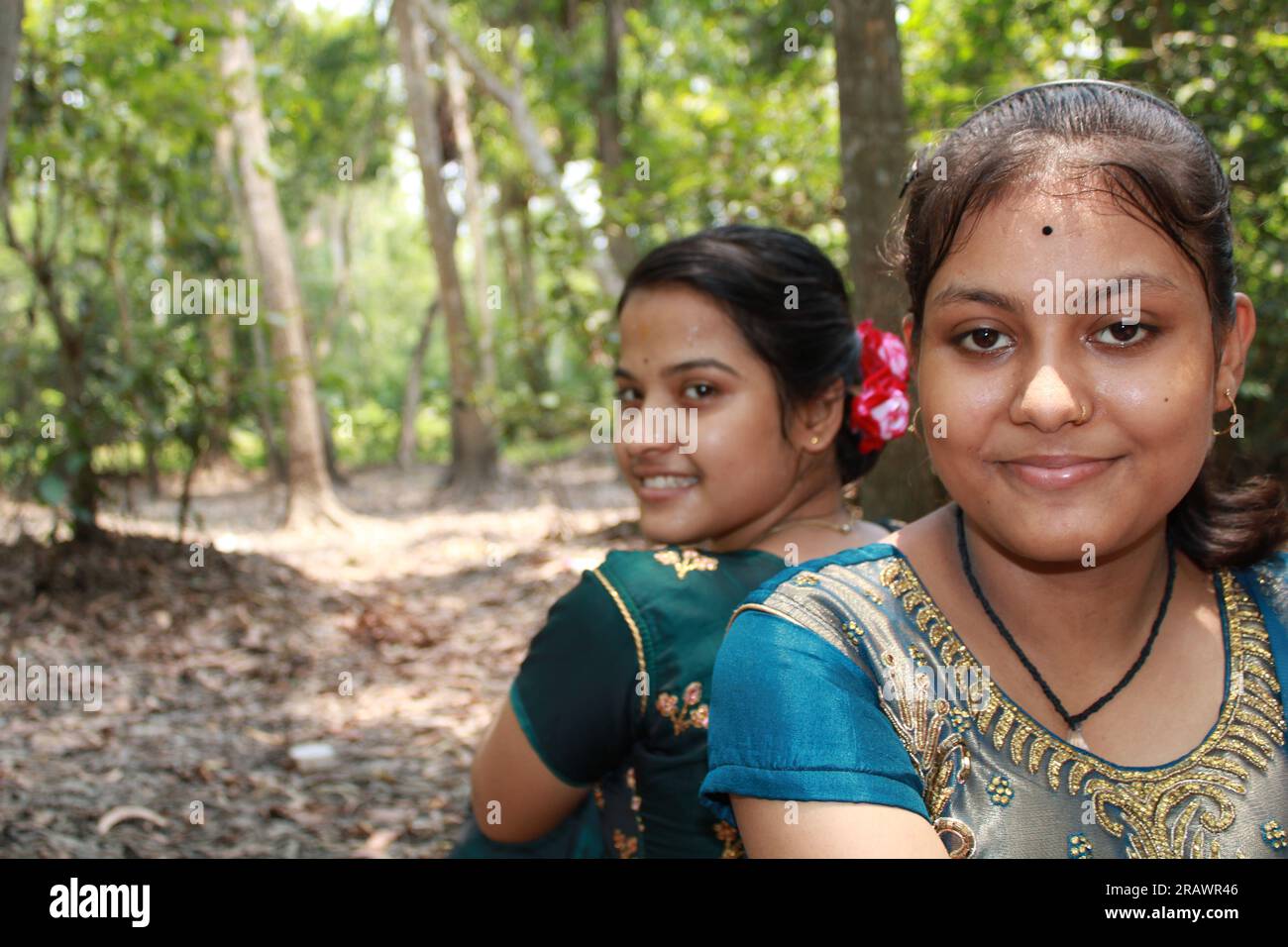 Two Beautiful Teenage Rural Indian Girls Outdoor Stock Photo - Alamy