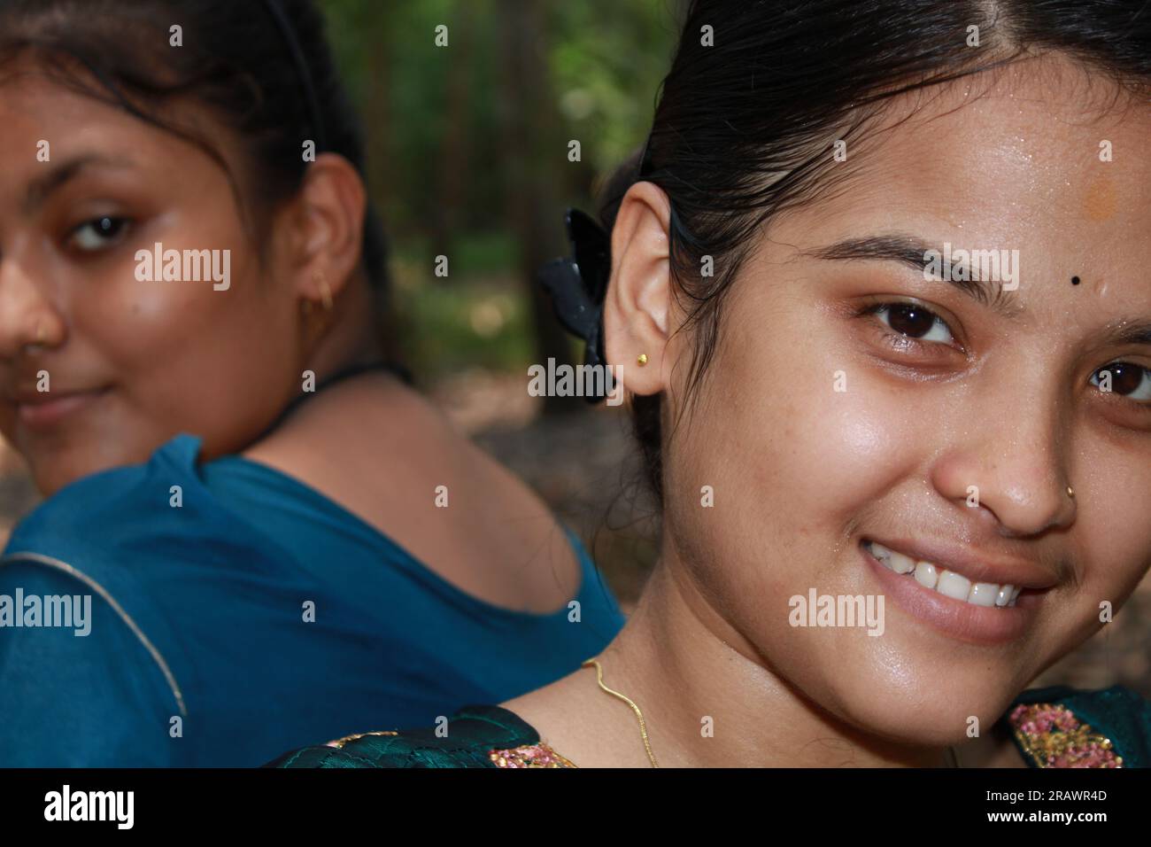 Two Beautiful Teenage Rural Indian Girls Outdoor Stock Photo - Alamy