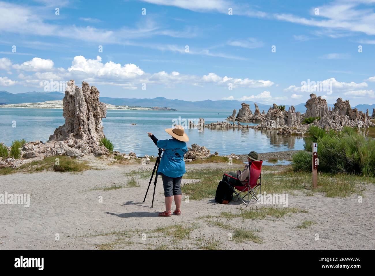 Park ranger surveying wildlife at Mono Lake, California Stock Photo - Alamy