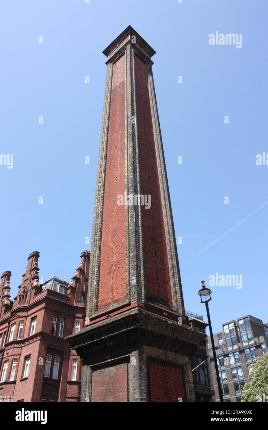 A brick column near the Royal Albert Hall, Kensington Gardens, London ...