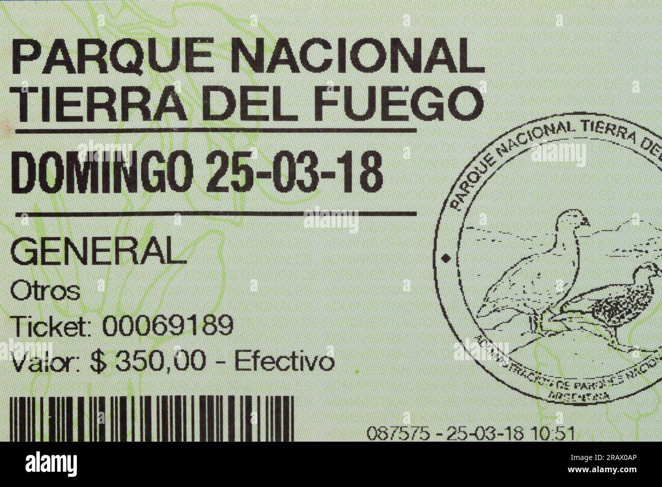 Photo of a Parque Nacional Tierra Del Fuego Admission Ticket, Argentina ...