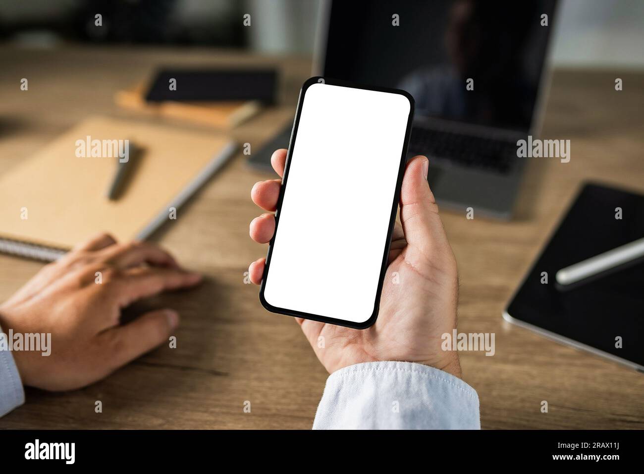 new phone Technology smartphone with blank screen and modern frame less ...