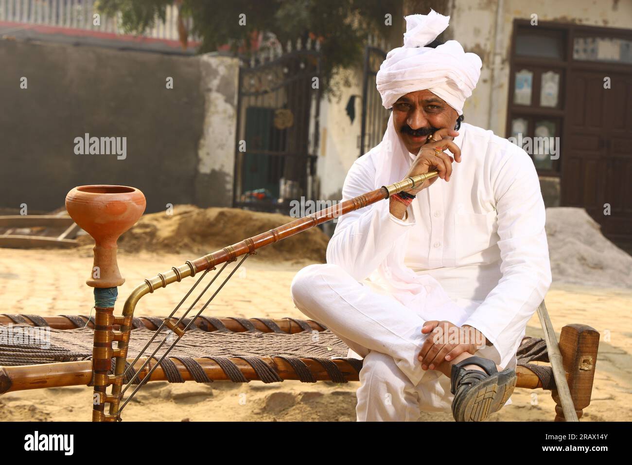 Indian farmer white turban in hi-res stock photography and images - Alamy