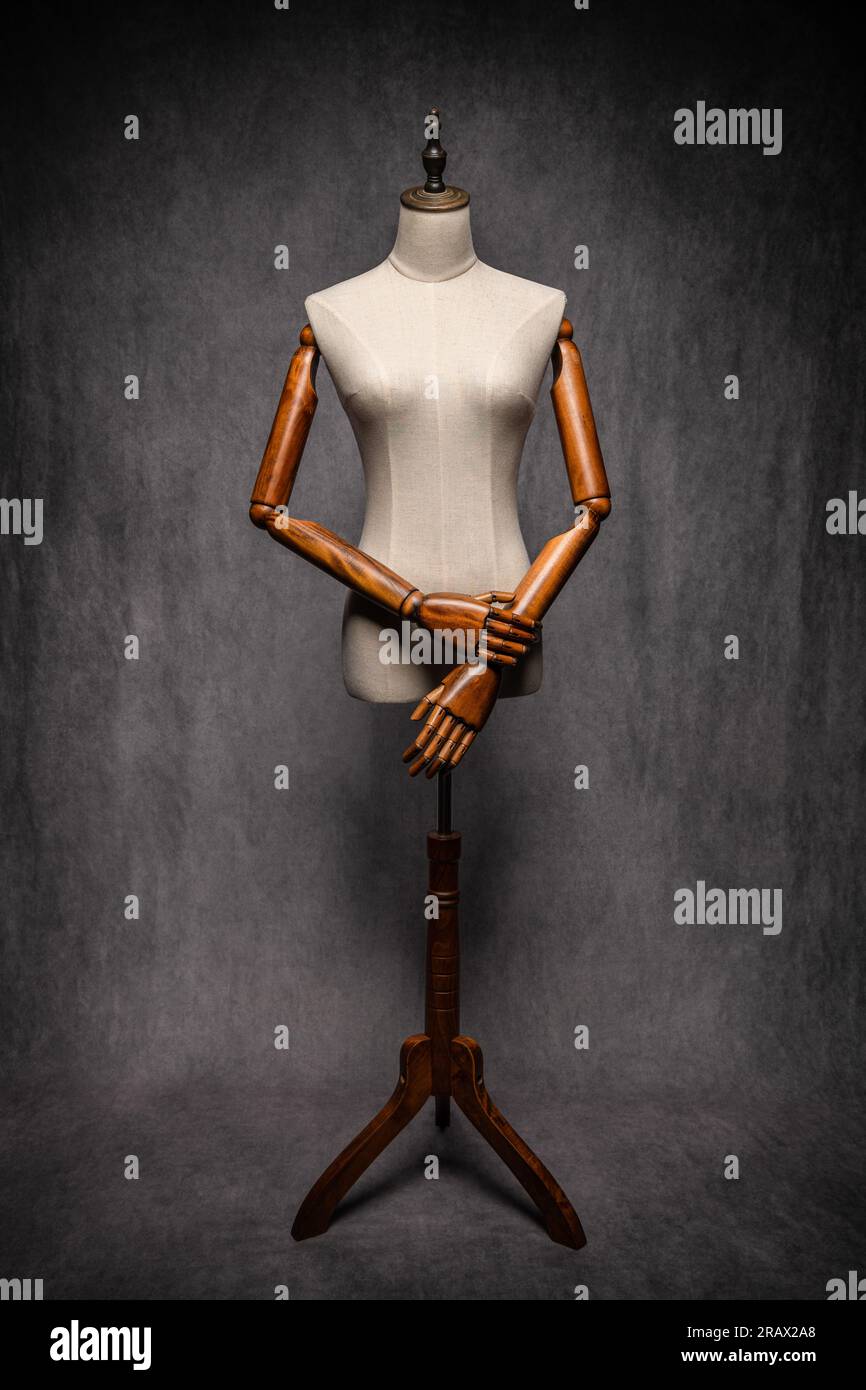 Wooden female dressmakers mannequin, retro style with arms and ...