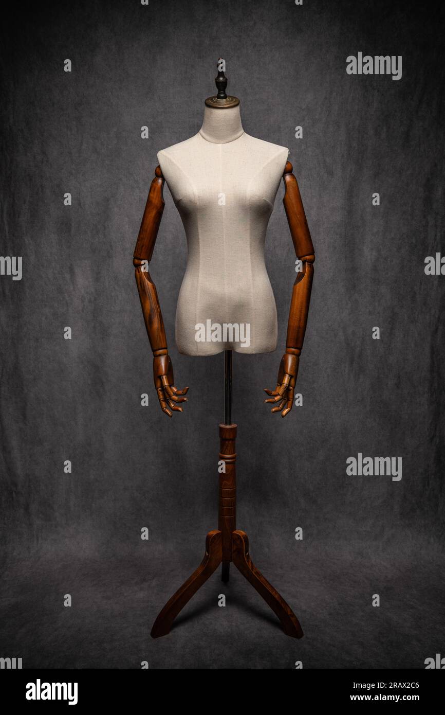 Wooden female dressmakers mannequin, retro style with arms and ...