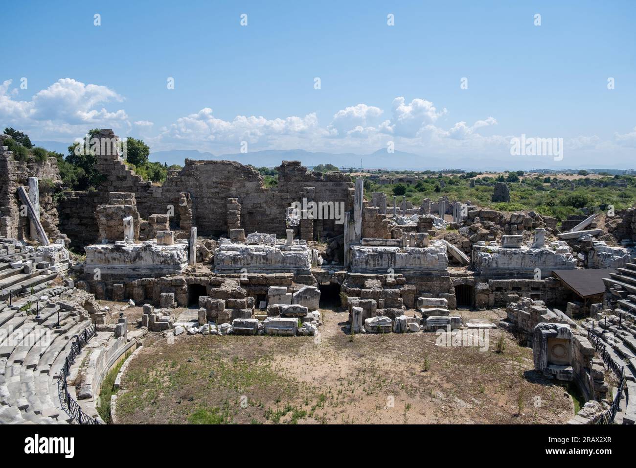 Side Ancient theatre. Turkey. Antalya. Ruins of the ancient city Side ...