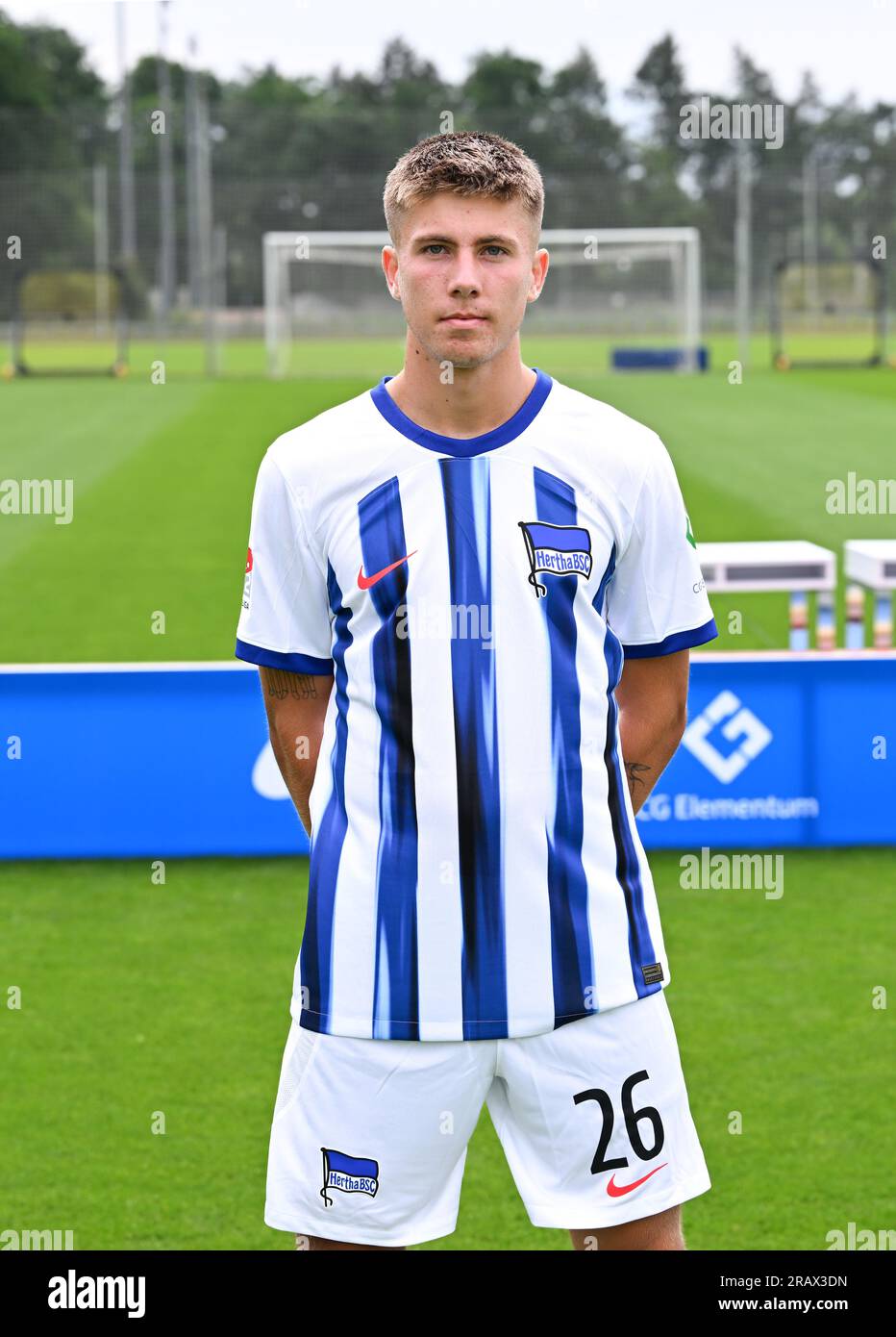 Berlin, Germany. 05th July, 2023. Soccer: 2. Bundesliga, photo session, Hertha BSC on the ...