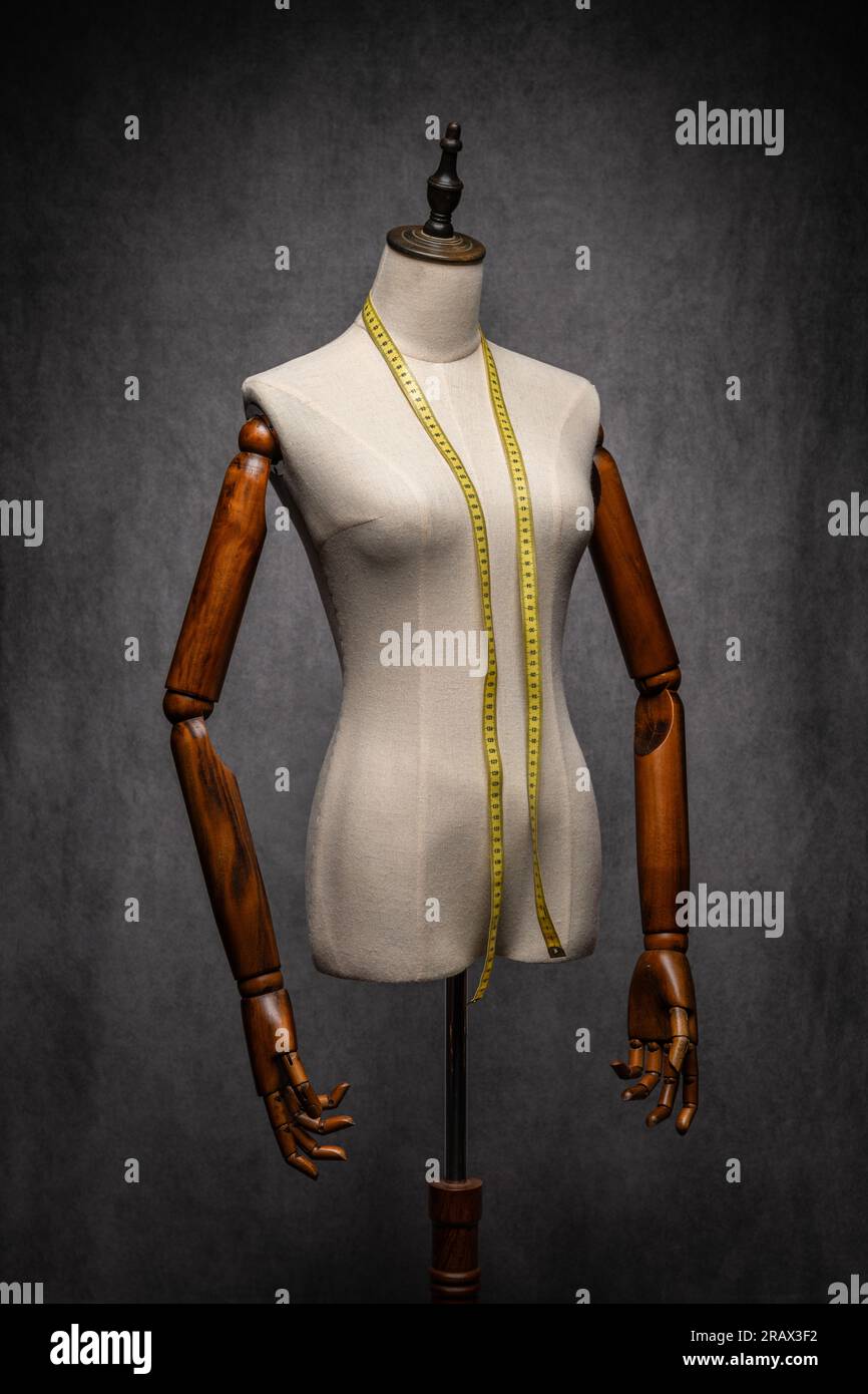 Wooden female dressmakers mannequin, retro style with arms and ...