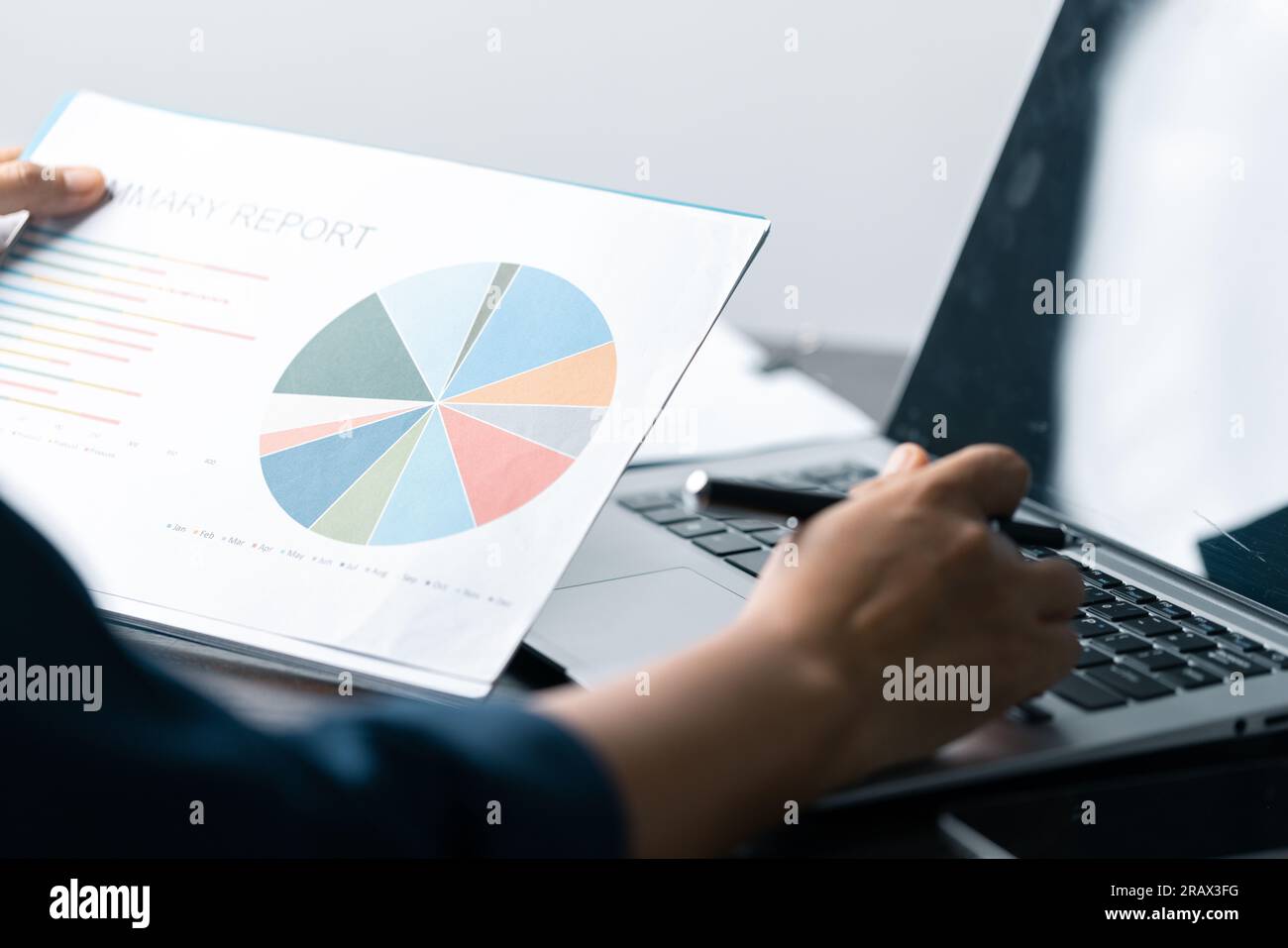 Business Data Analysis on Laptop: Financial Charts, Graphs, Reports for ...