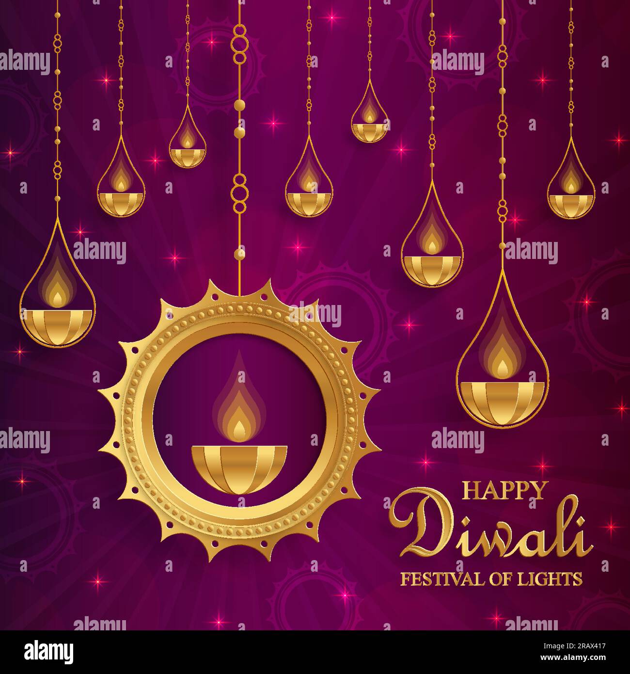 Happy Diwali vector illustration. Festive Diwali and Deepawali card ...