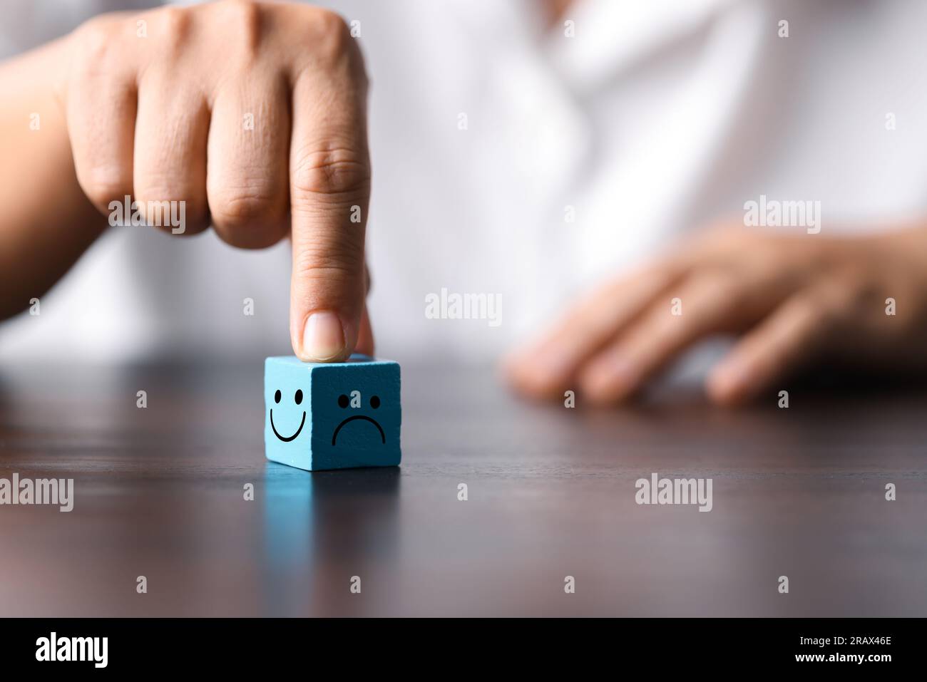 Business Success and Customer Satisfaction Concept: Wooden Cube of ...