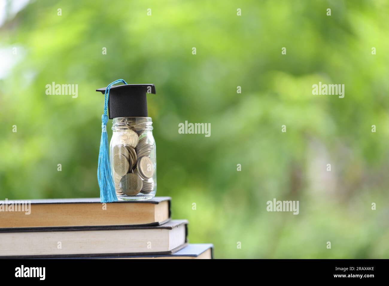 Knowledge and Success: Graduation Cap on Books Against a Beautiful ...