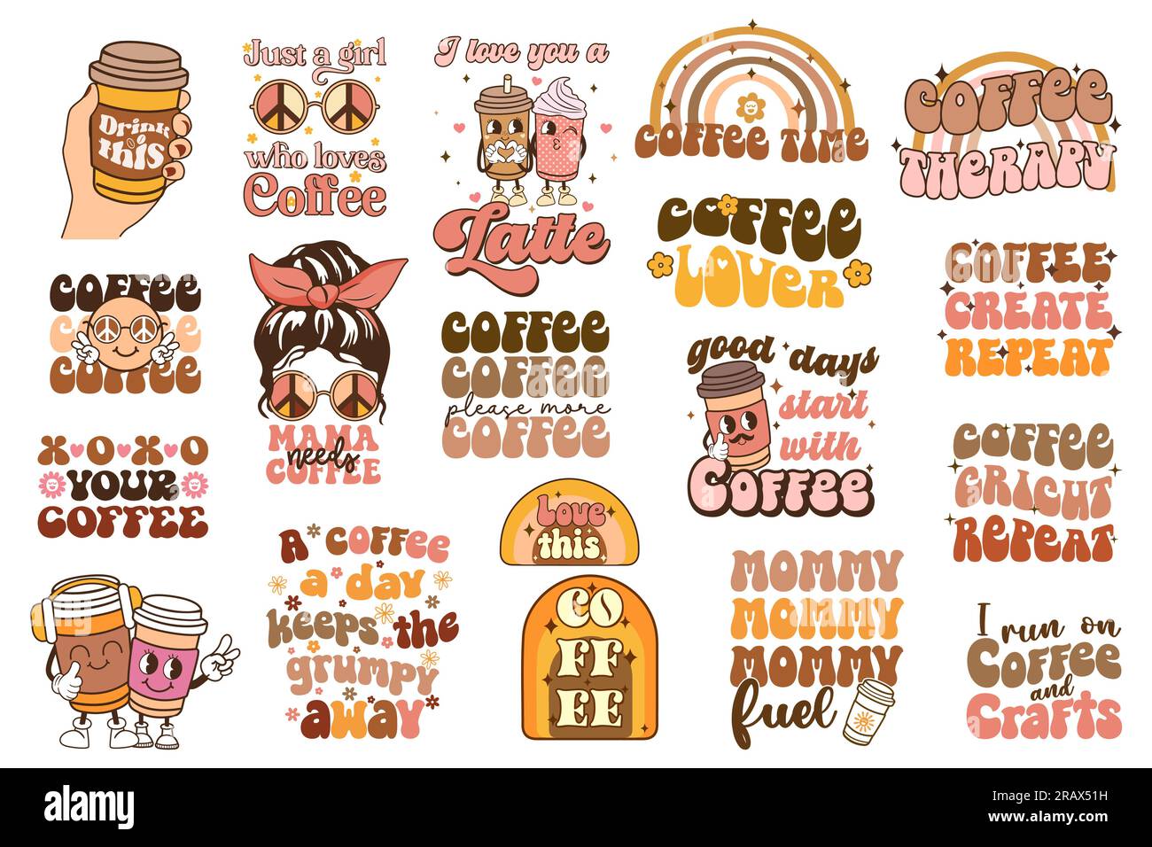 Set vintage style cartoon Stock Vector Images - Alamy