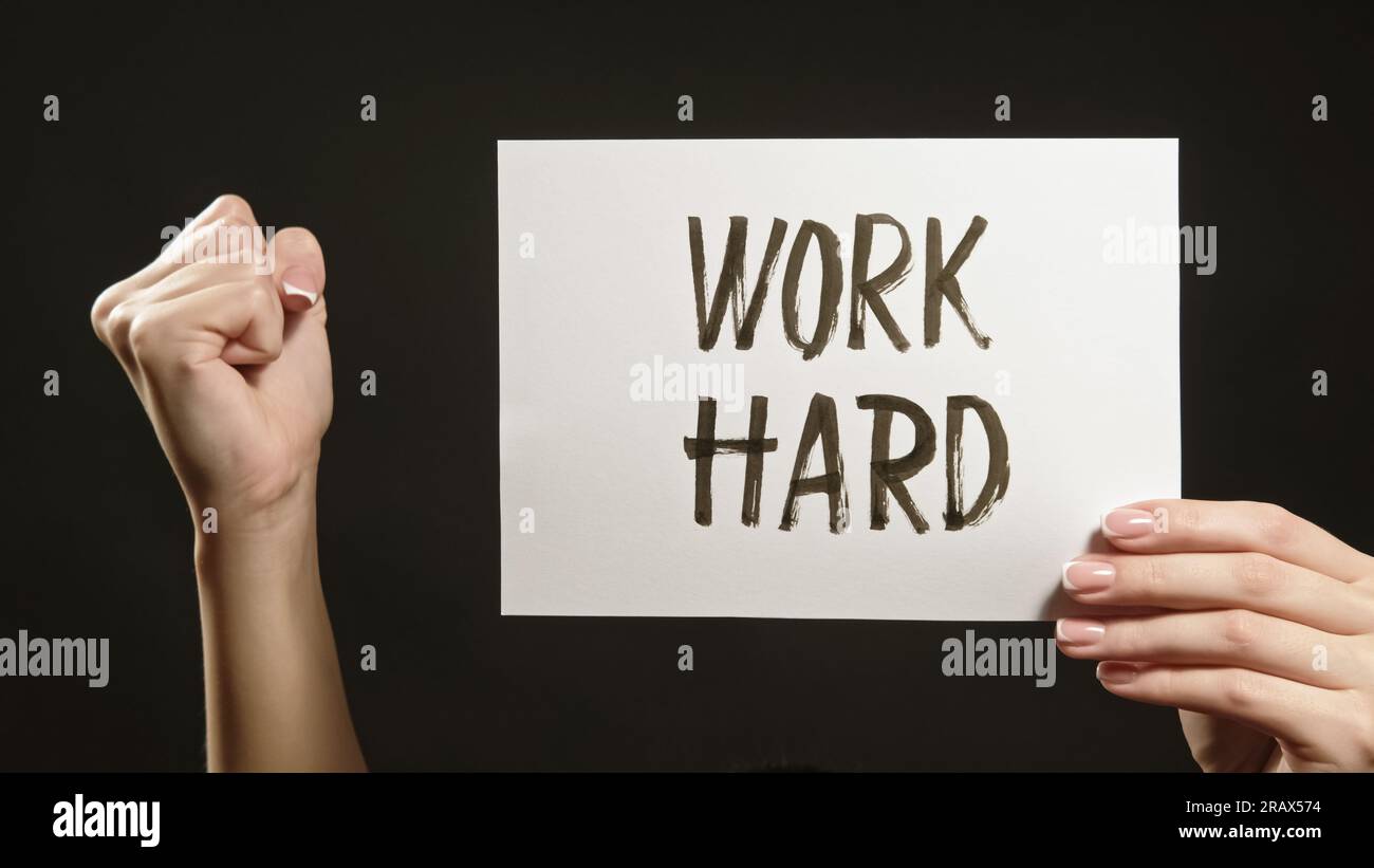 Work hard challenge motivation hand hi-res stock photography and images ...