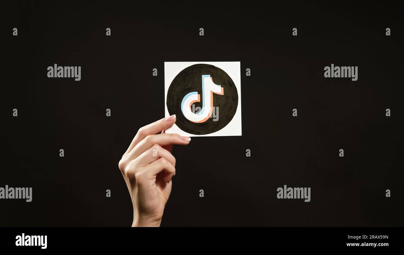 Tiktok icon social media follow network hand sign Stock Photo - Alamy
