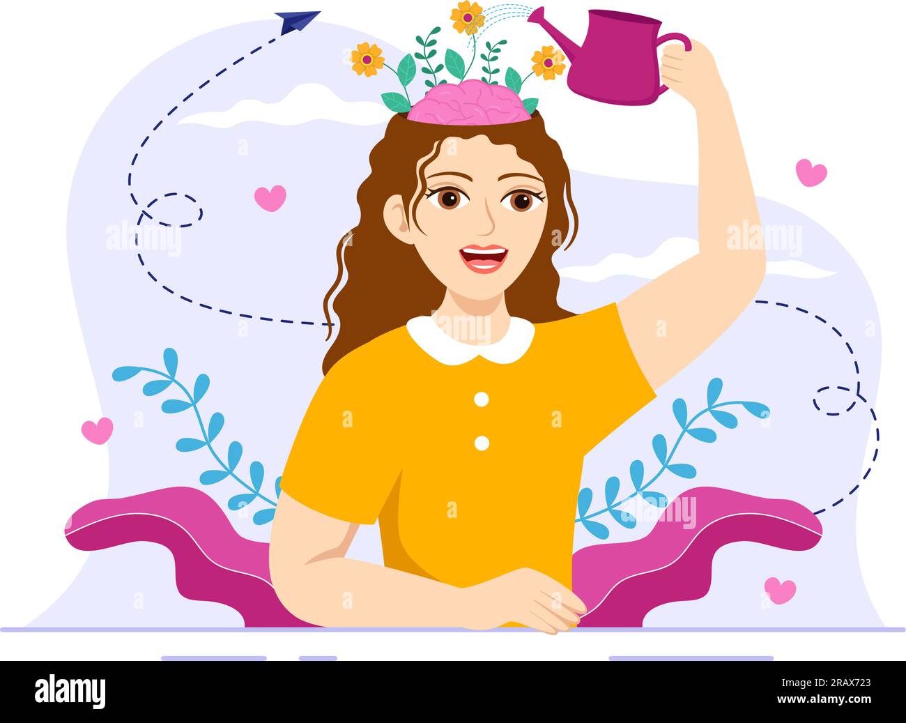 Positives Thoughts Vector Illustration with Thinking Positive as a ...