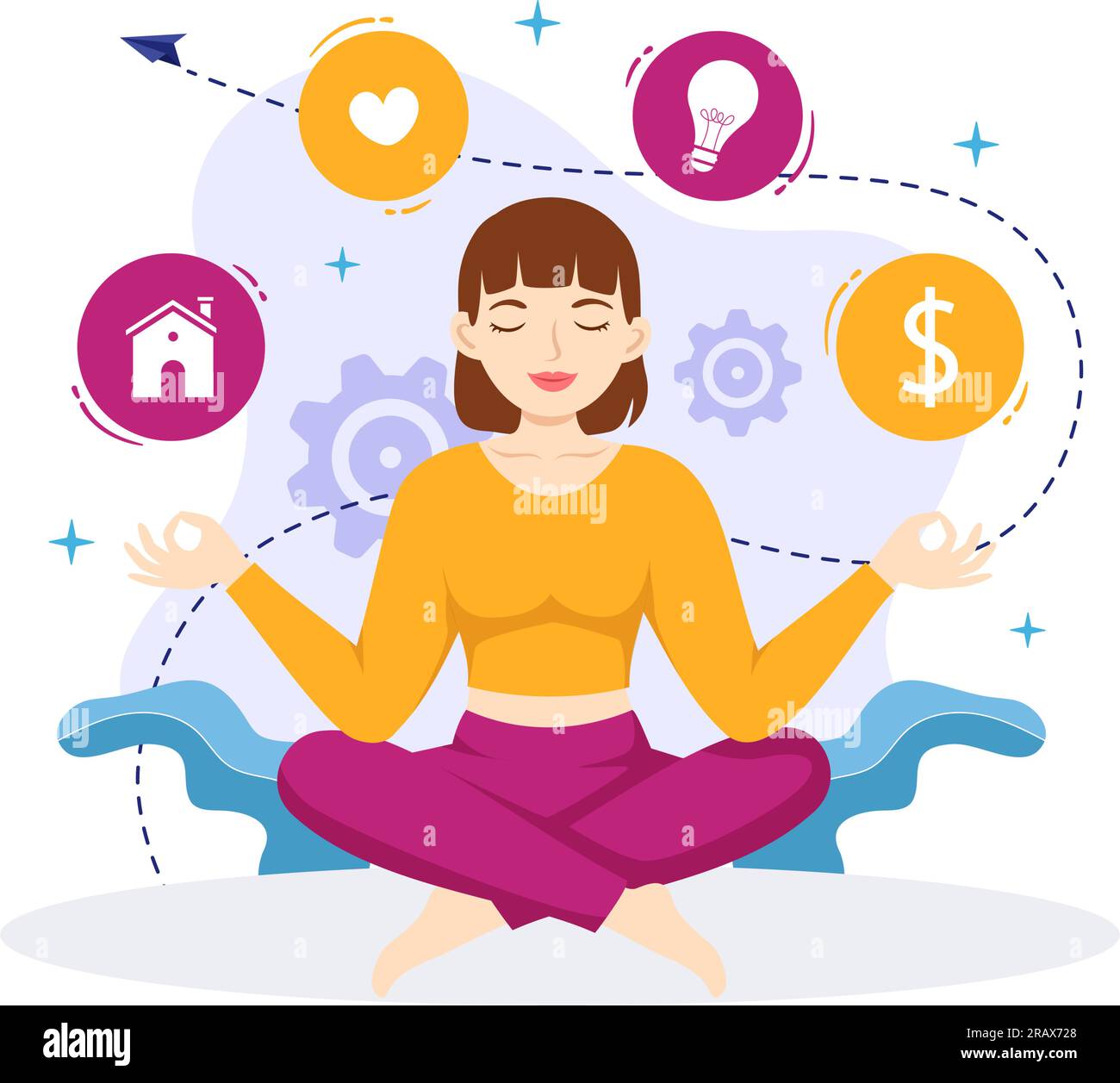 Positives Thoughts Vector Illustration with Thinking Positive as a ...