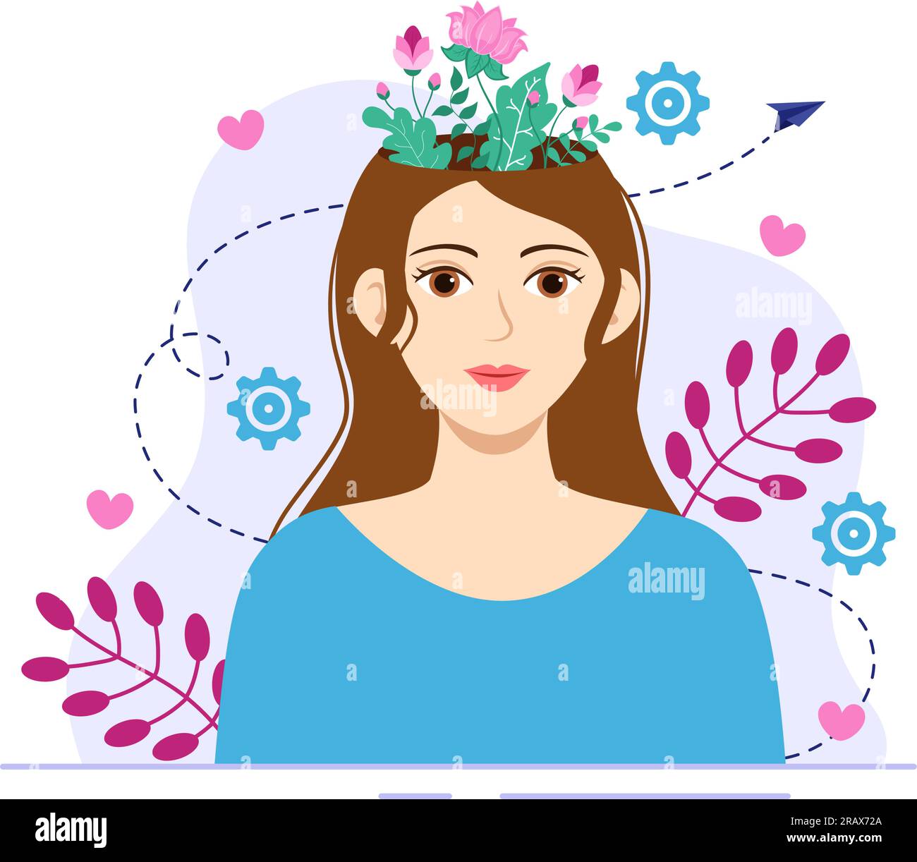 Positives Thoughts Vector Illustration with Thinking Positive as a ...