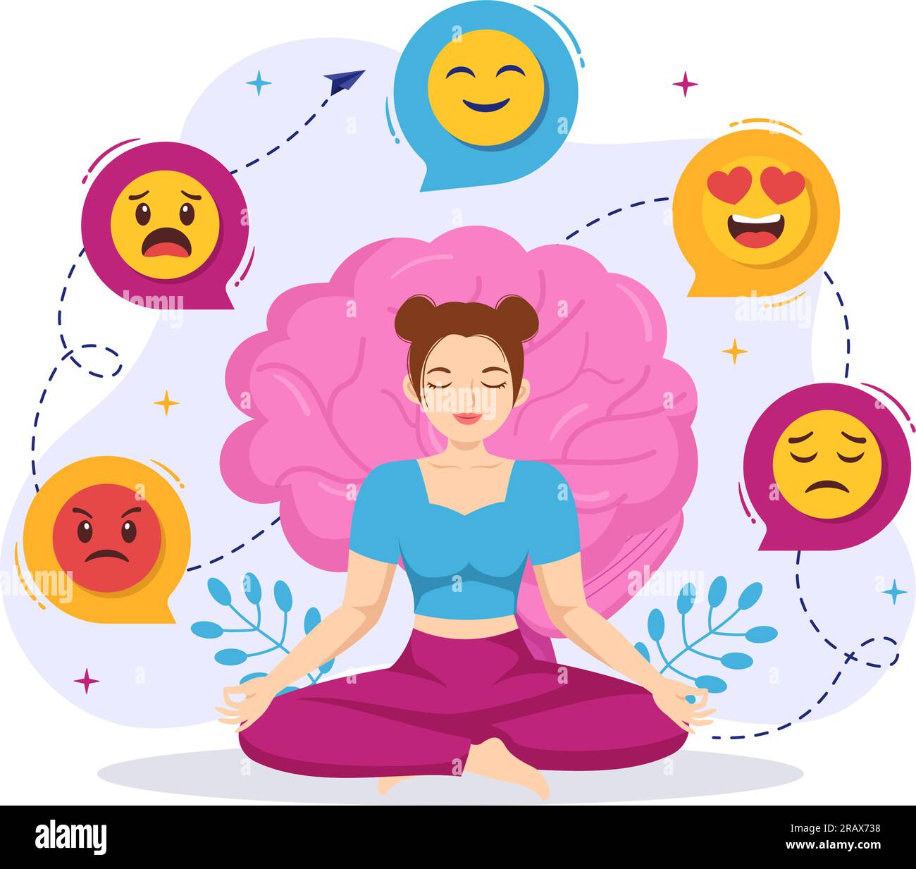 Positives Thoughts Vector Illustration with Thinking Positive as a ...