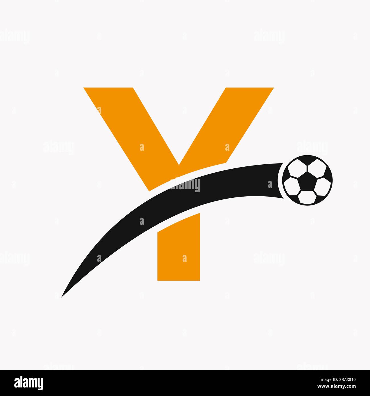 Football Logo On Letter Y With Moving Football Icon. Soccer Logo ...