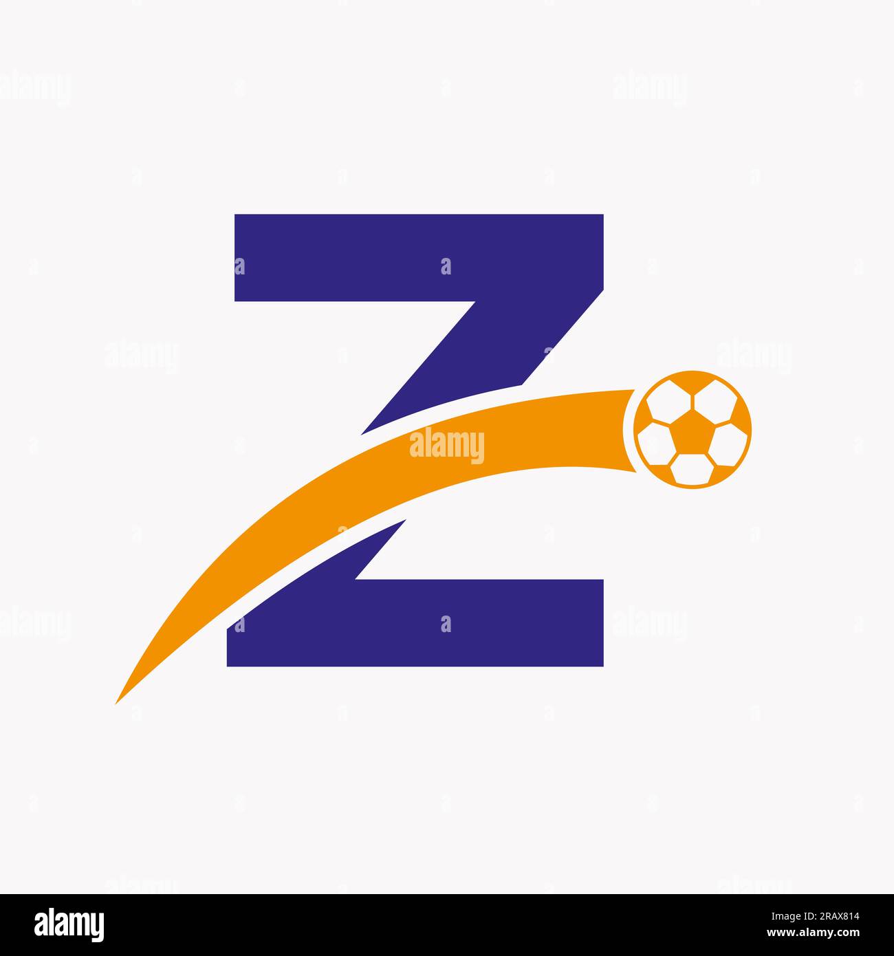 Football Logo On Letter Z With Moving Football Icon. Soccer Logo ...