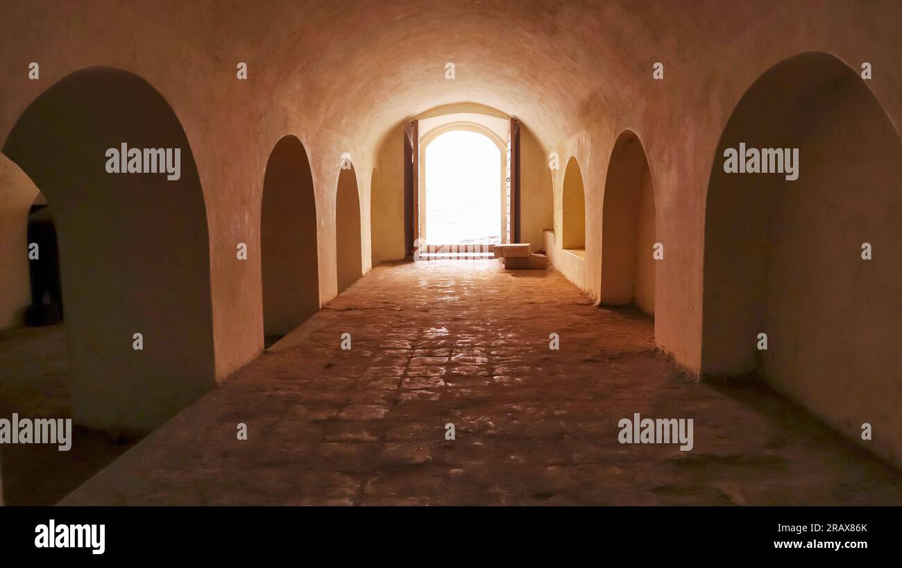 Inside view of Jail on top of Dindigul Fort, Tamilnadu, India Stock ...