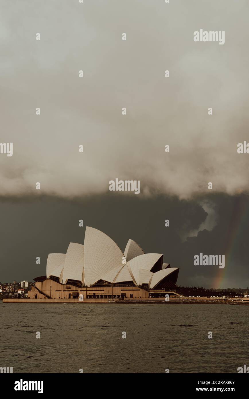 A captivating detail of the iconic Sydney Opera House showcases its ...