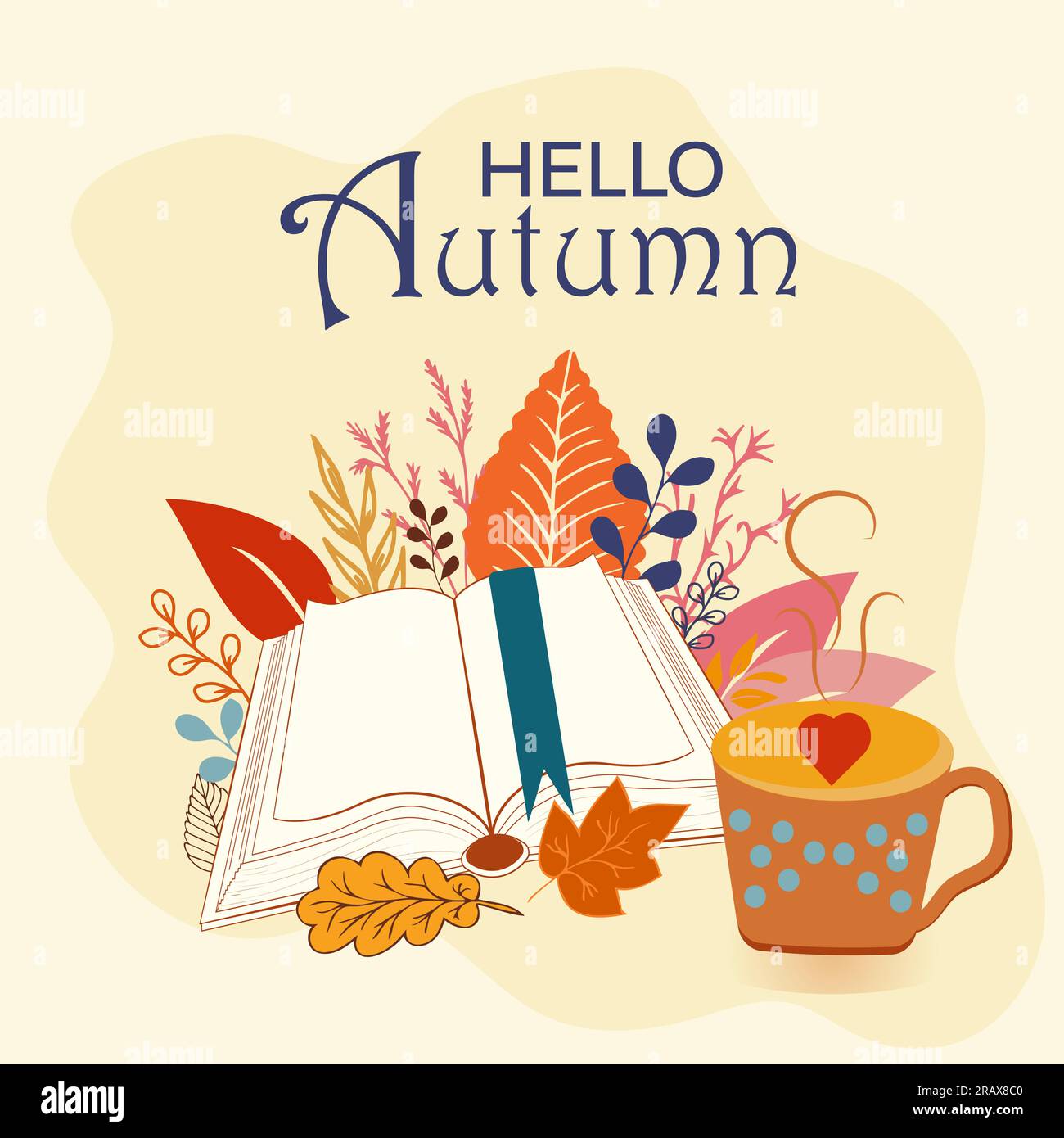 Autumn background, advertising poster, with seasonal elements of leaves ...