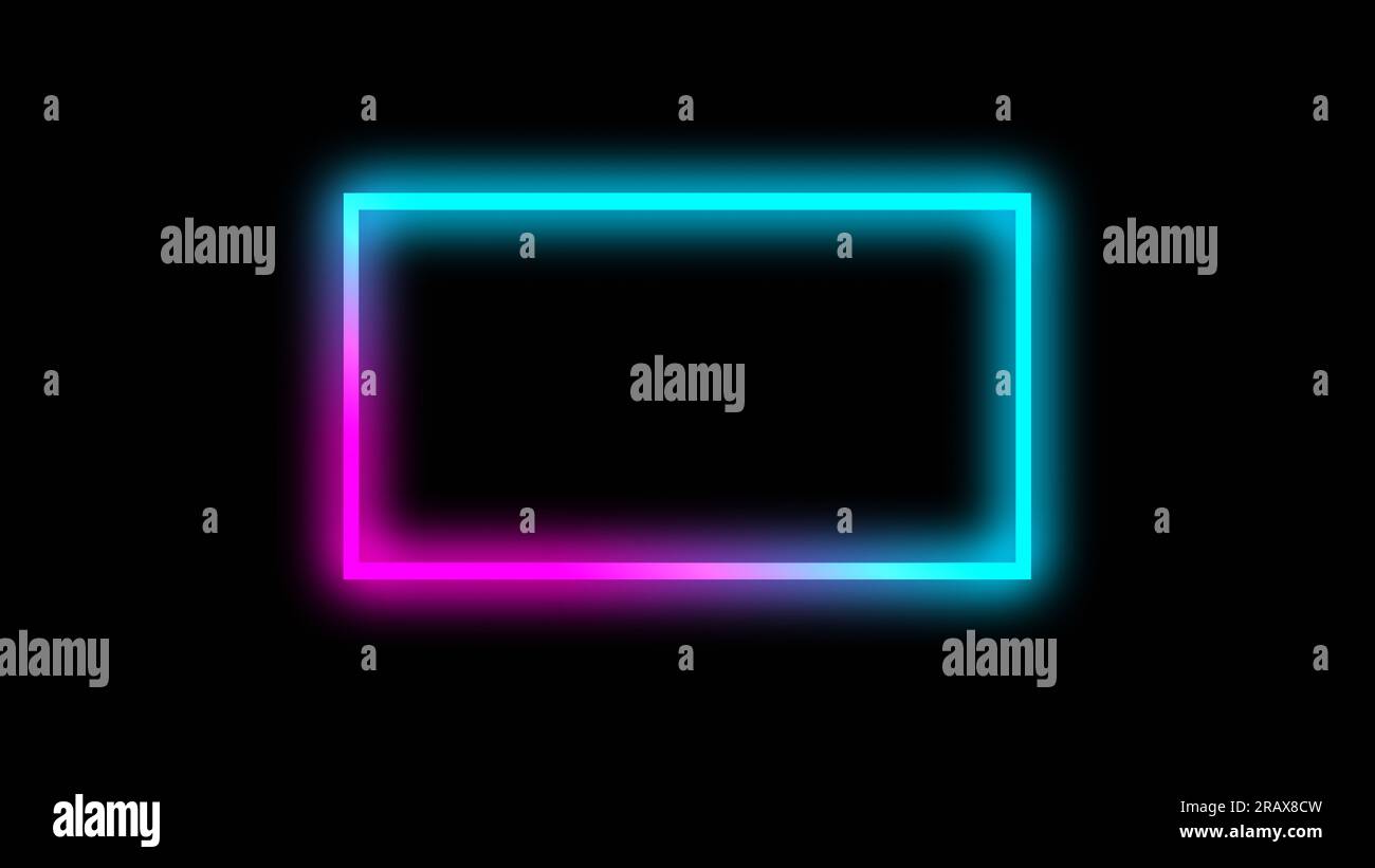 Electric frame neon light background rectangle Stock Photo - Alamy