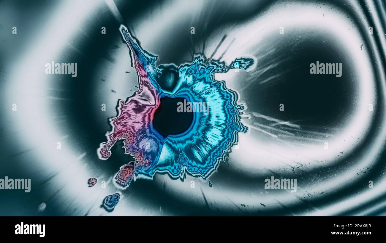Hypnotic art color splash blue pink splash blotch Stock Photo - Alamy