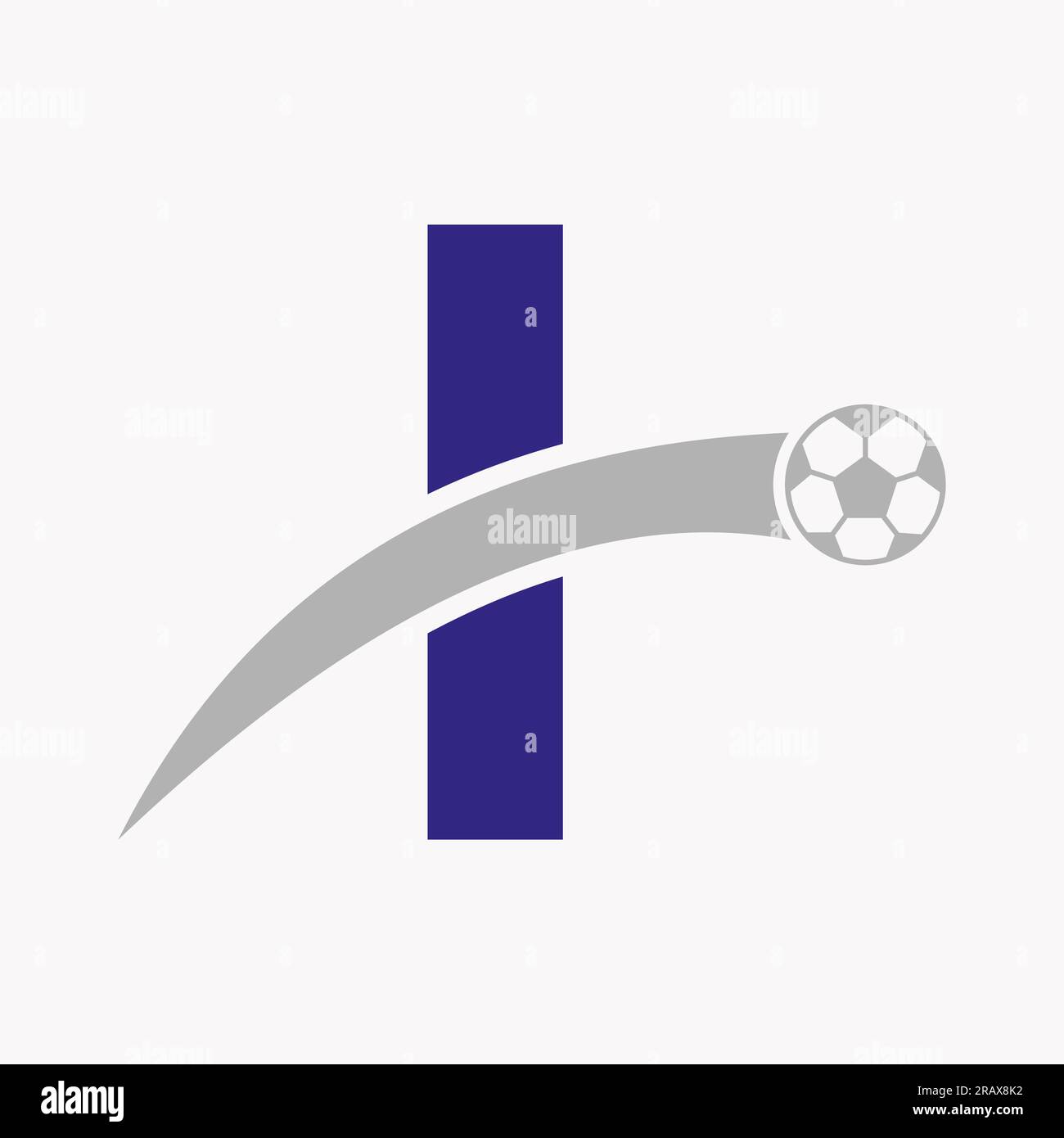 Football Logo On Letter I With Moving Football Icon. Soccer Logo ...