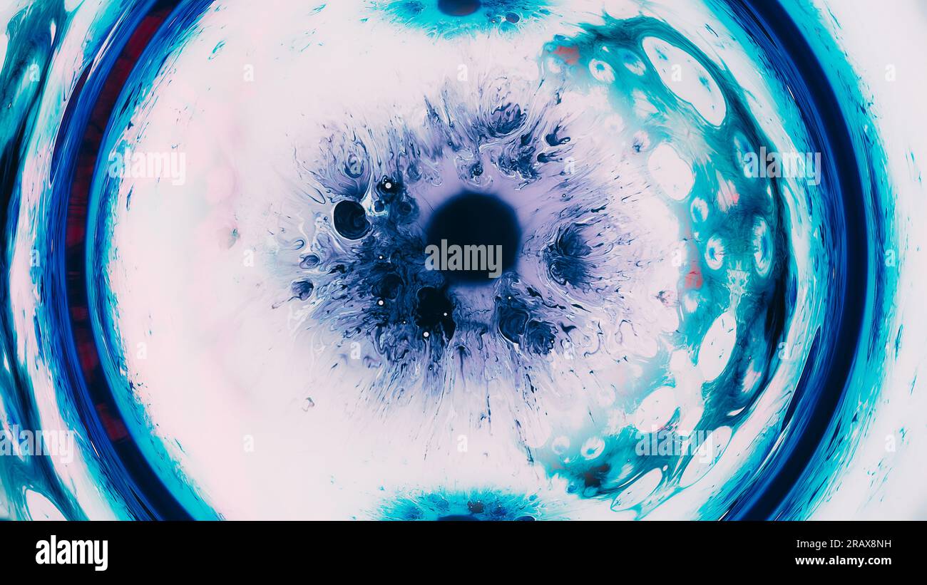 Colorful whirl universe eye liquid splash circle Stock Photo - Alamy