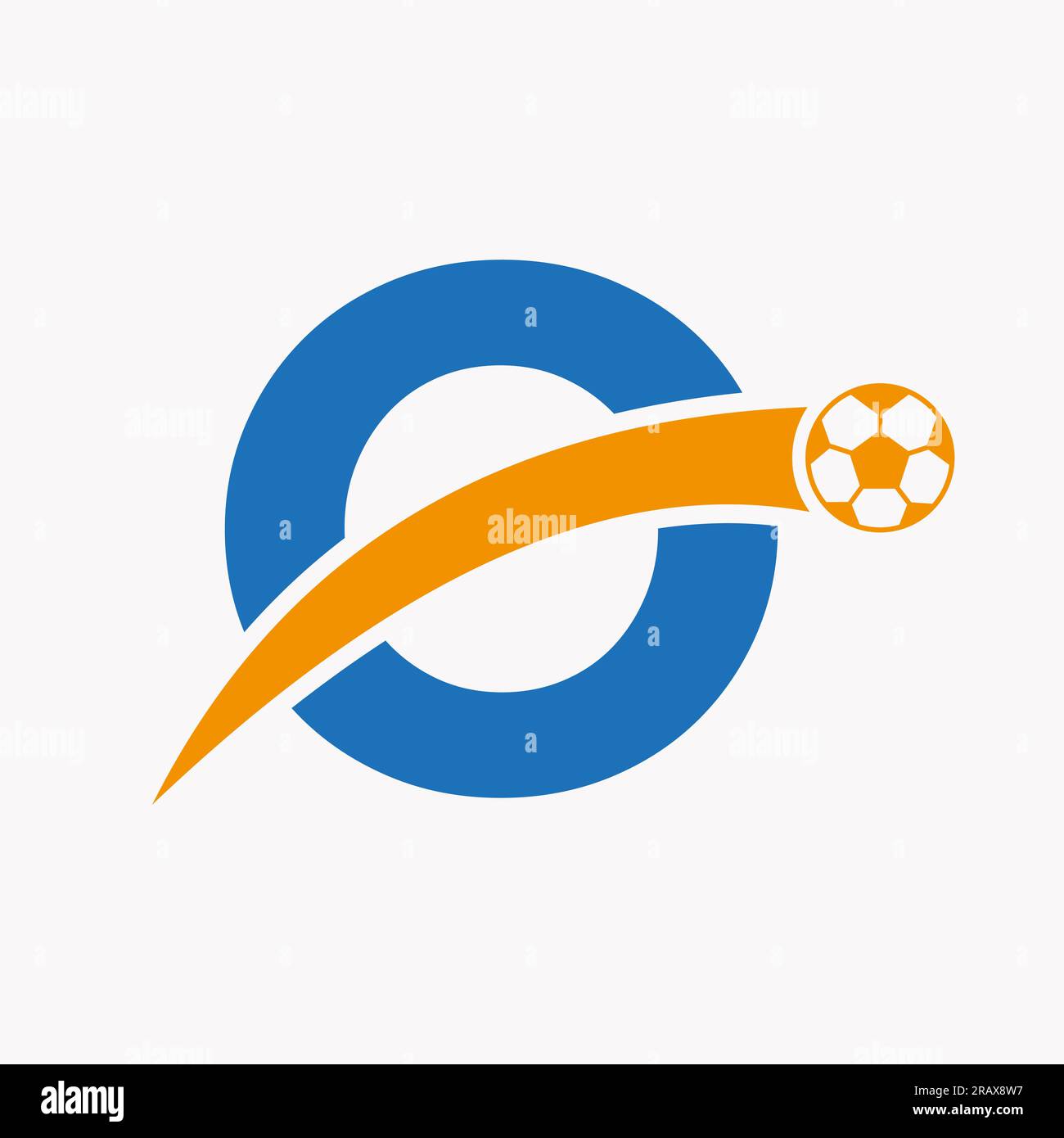 Football Logo On Letter O With Moving Football Icon. Soccer Logo ...