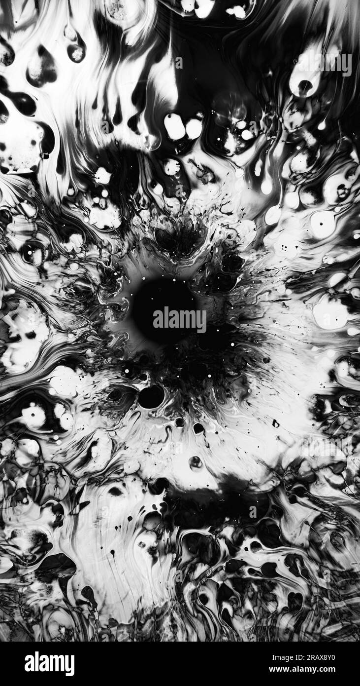 Black ink wet swirls dark white fluid splatter Stock Photo - Alamy