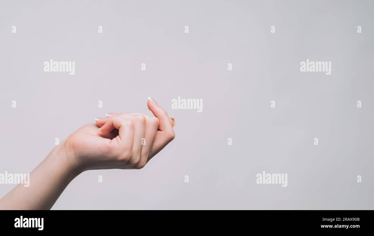 Come here invite gesture woman finger attracting Stock Photo - Alamy