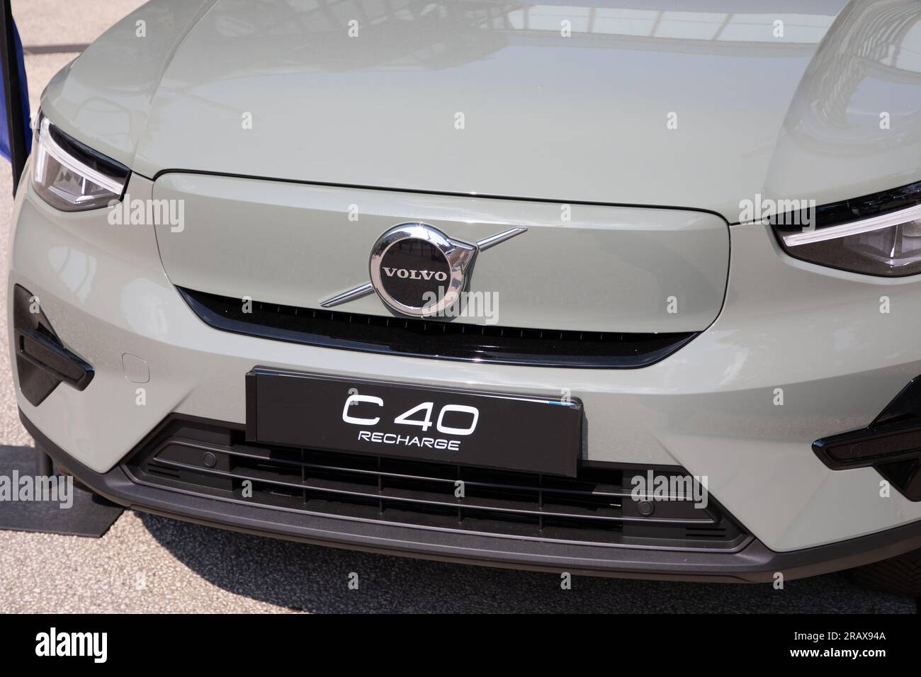 Bordeaux , France - 07 01 2023 : volvo c40 car electric recharge text ...