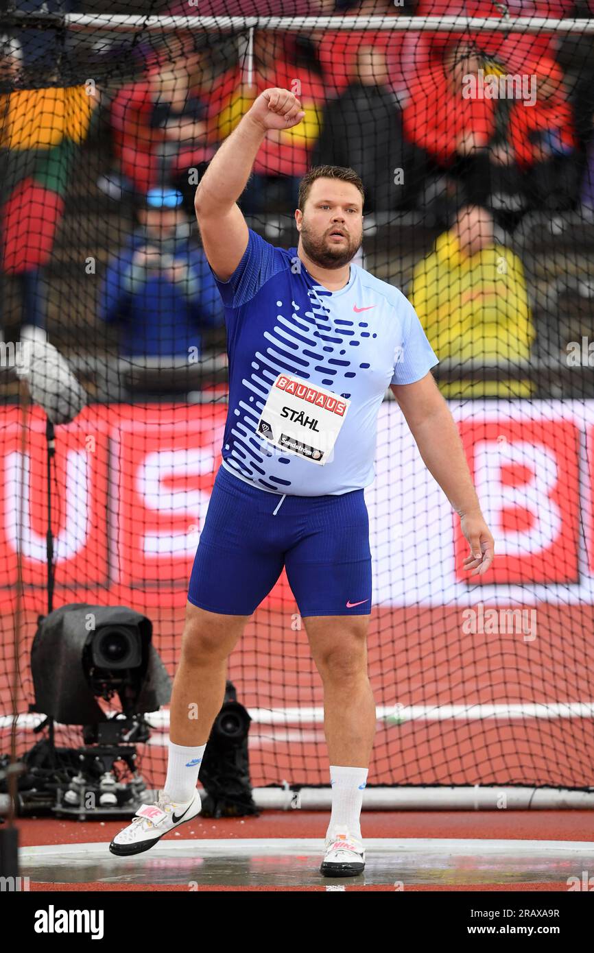 Daniel stahl swe places second in discus 67 57m during bauhaus galan hi ...