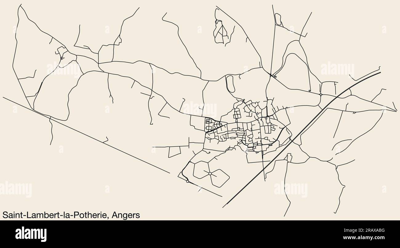 Street roads map of the SAINT-LAMBERT-LA-POTHERIE COMMUNE, ANGERS Stock ...