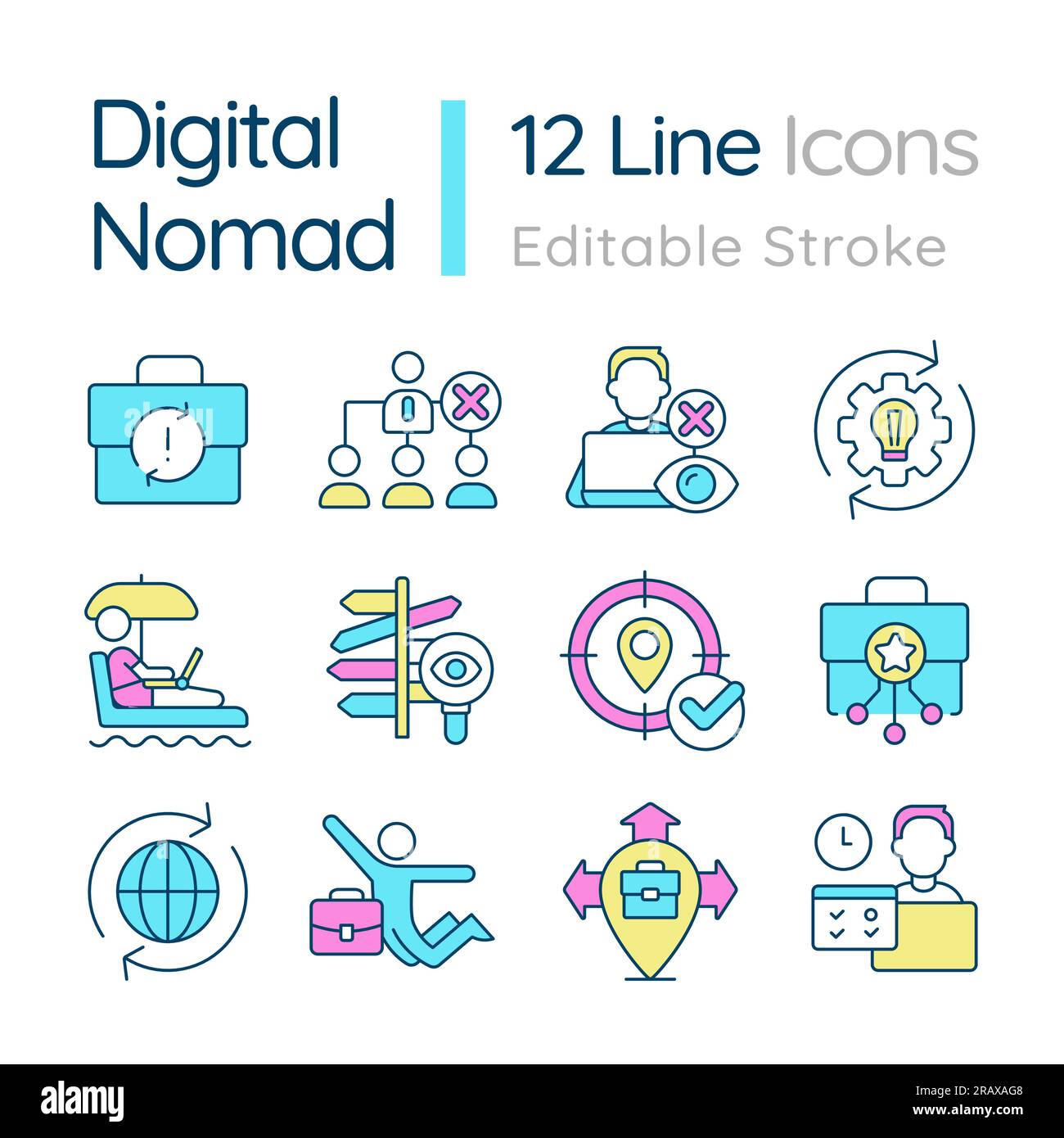 Digital nomad icons Stock Vector Images - Alamy